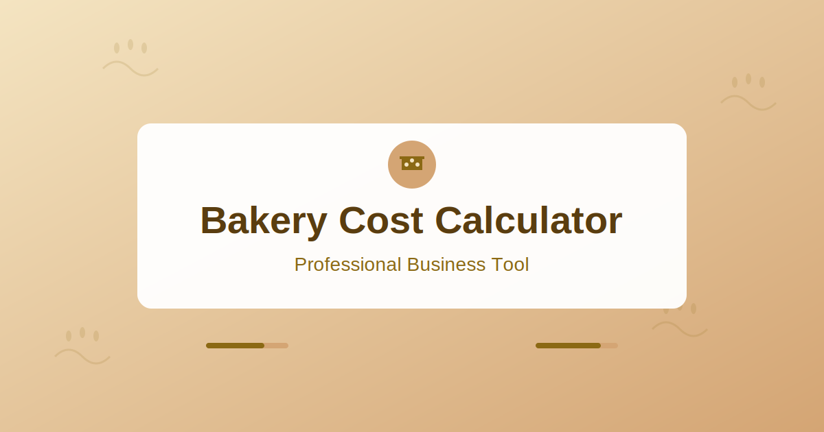 Bake Mohr Sweets - Bakery Cost Calculator